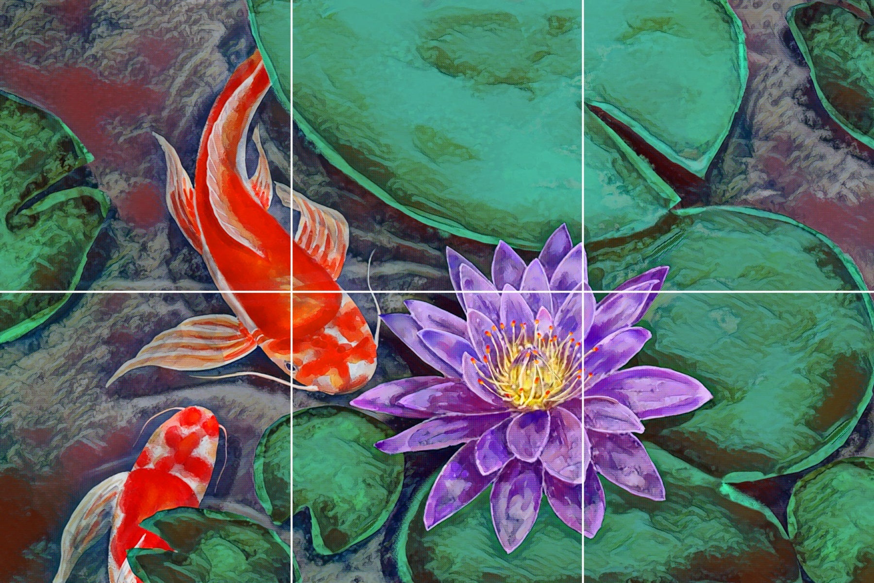 Japanese Koi Fish Murals – Tilesquare